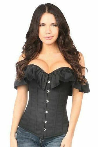 Daisy Corsets Lavish Black Cotton Off-The-Shoulder Corset – DeVon's Unmentionables